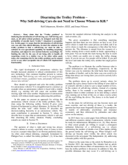 Disarming the Trolley Problem – Why Self-driving Cars do not Need to ...