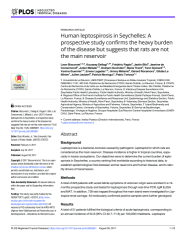 Human leptospirosis in Seychelles: A prospective study confirms the ...