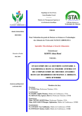 EVALUATION DE LA SECURITE SANITAIRE A SALMONELLA DANS LA FILIERE ...