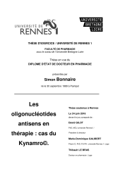 Les oligonucléotides antisens en thérapie : cas du Kynamro© - DUMAS ...