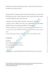 Maternal tobacco smoking during pregnancy and children’s emotional and ...