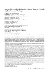 Survey of Uncertainty Estimation in Large Language Models -Sources, Methods, Applications, and ...
