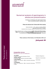 Numerical analysis of spectrograms in attosecond photoionisation - TEL ...