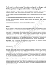 Facile and green synthesis of monodisperse sub-10 nm copper and tin ...