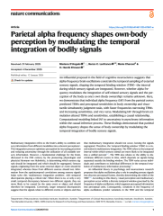 Parietal alpha frequency shapes own-body perception by modulating the ...