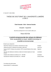 L’activité entrepreneuriale des artisans du bâtiment : entre ...